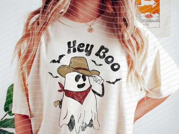 Hey Boo Haw Western Howdy Ghost PNG Halloween Vintage Cowboy - Etsy