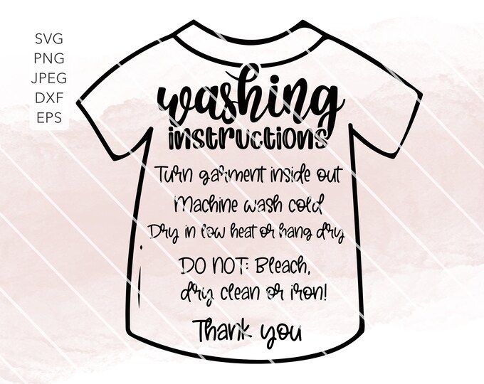 Washing Instructions Svg Care Instructions Card Svg Shirt Care Svg for ...