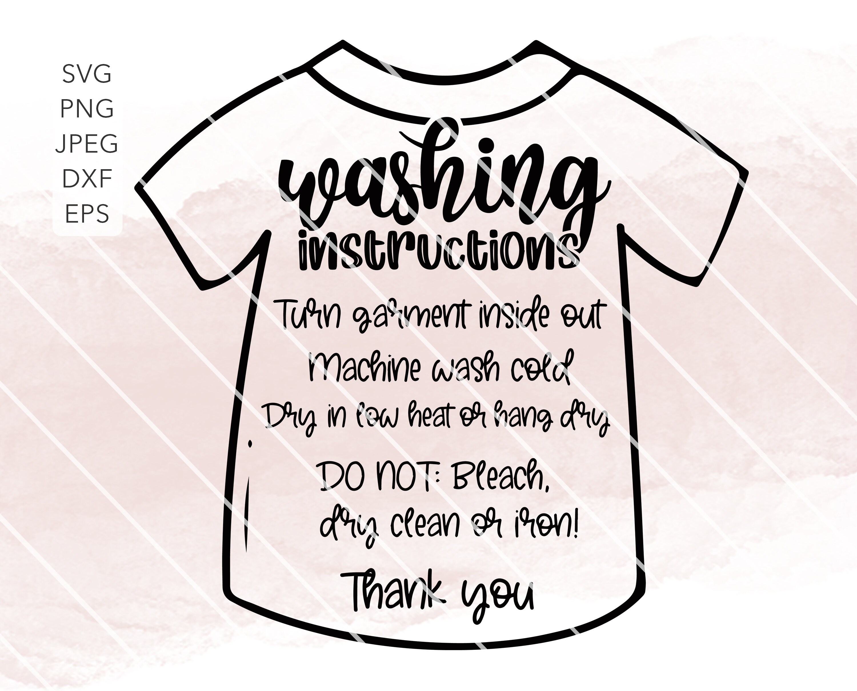 Washing Instructions Svg Care Instructions Card Svg Shirt Care Svg for ...