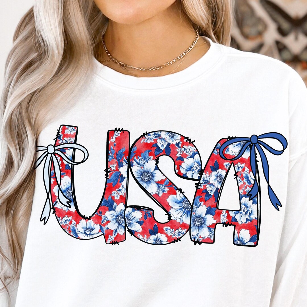 Toile 4th PNG, USA Coquette Png, Floral Coquette USA Png, 4th of July ...