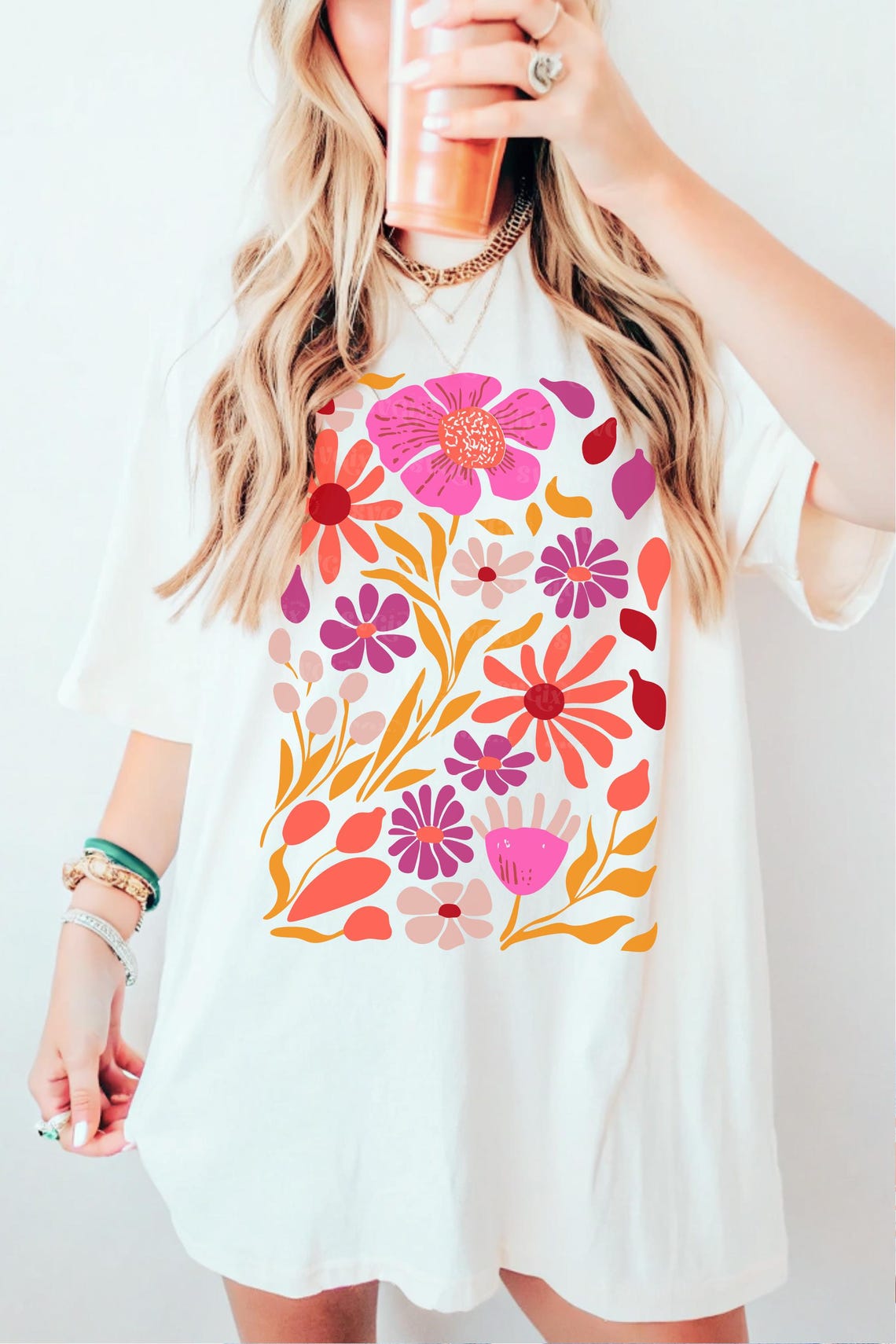 Boho Flowers PNG Boho Spring Flowers Graphic Tee Design for Shirts ...