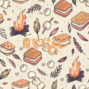 S’mores Seamless File by Svgix, Smores Repeating Surface Design ...