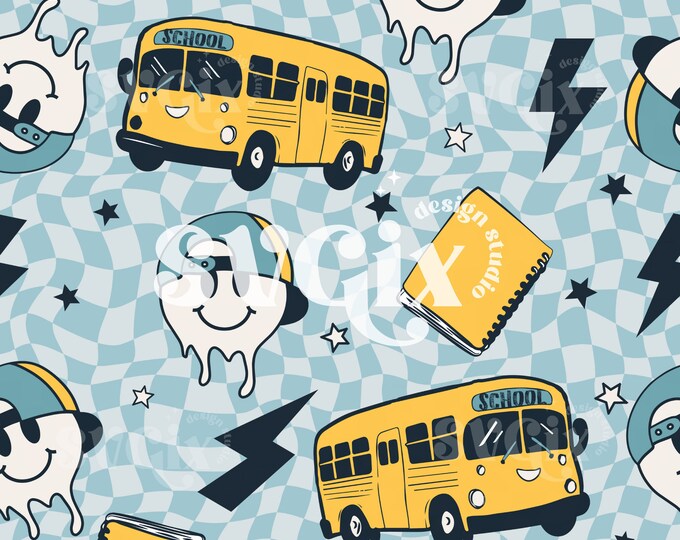 Back to School Boys Seamless Pattern - Boys Back to School Seamless ...