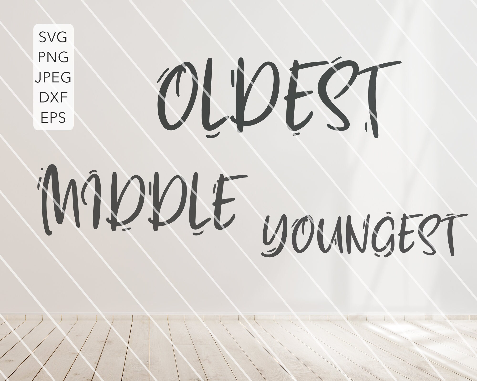 Oldest Middle Youngest Siblings Matching SVG Png Cutting - Etsy