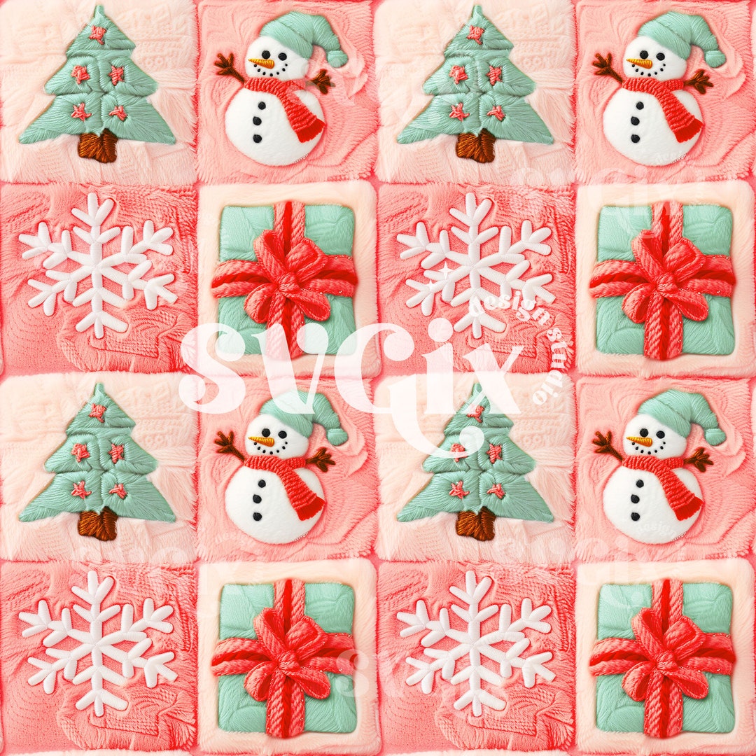Fuzzy Christmas Quilt Seamless Pattern - Etsy