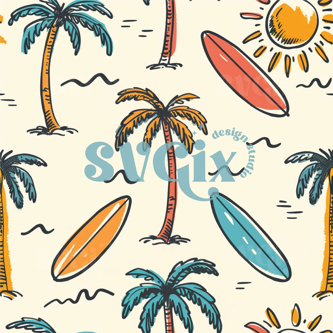 Boys Summer Print Seamless Pattern by Svgix - Etsy