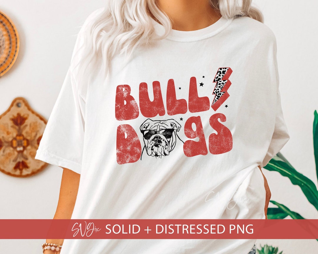 Bulldogs Football Retro Distressed Lightning Bolt PNG - Etsy Australia