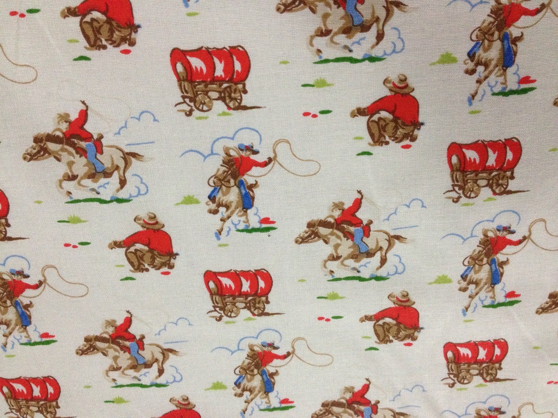 Cath Kidston Mini Cowboy 100% Cotton Haberdashery Fabric by - Etsy