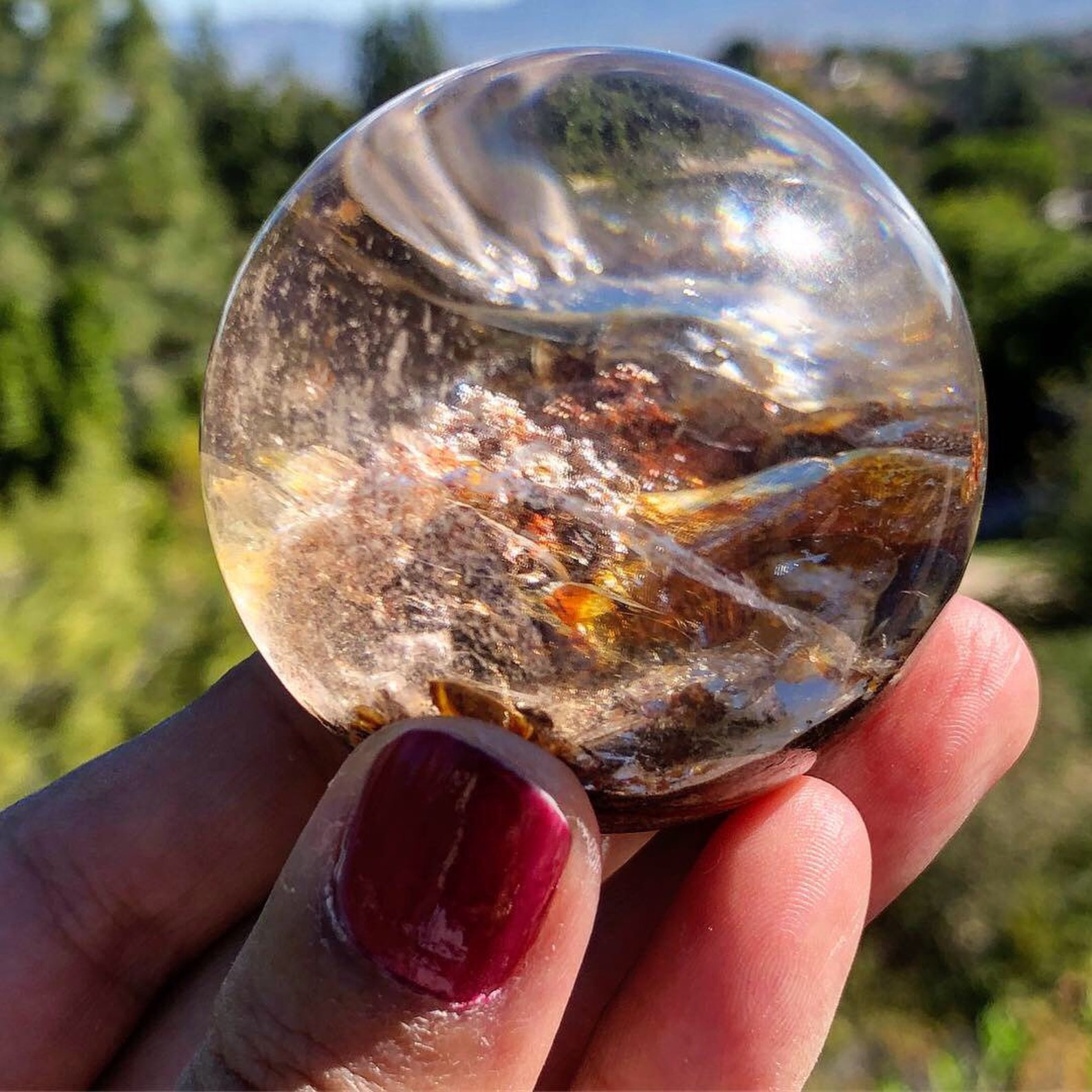 Rare Colorful Lodolite Garden Quartz Golden Healer Sphere - Etsy Ireland