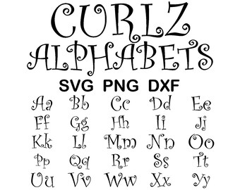 Curly font | Etsy