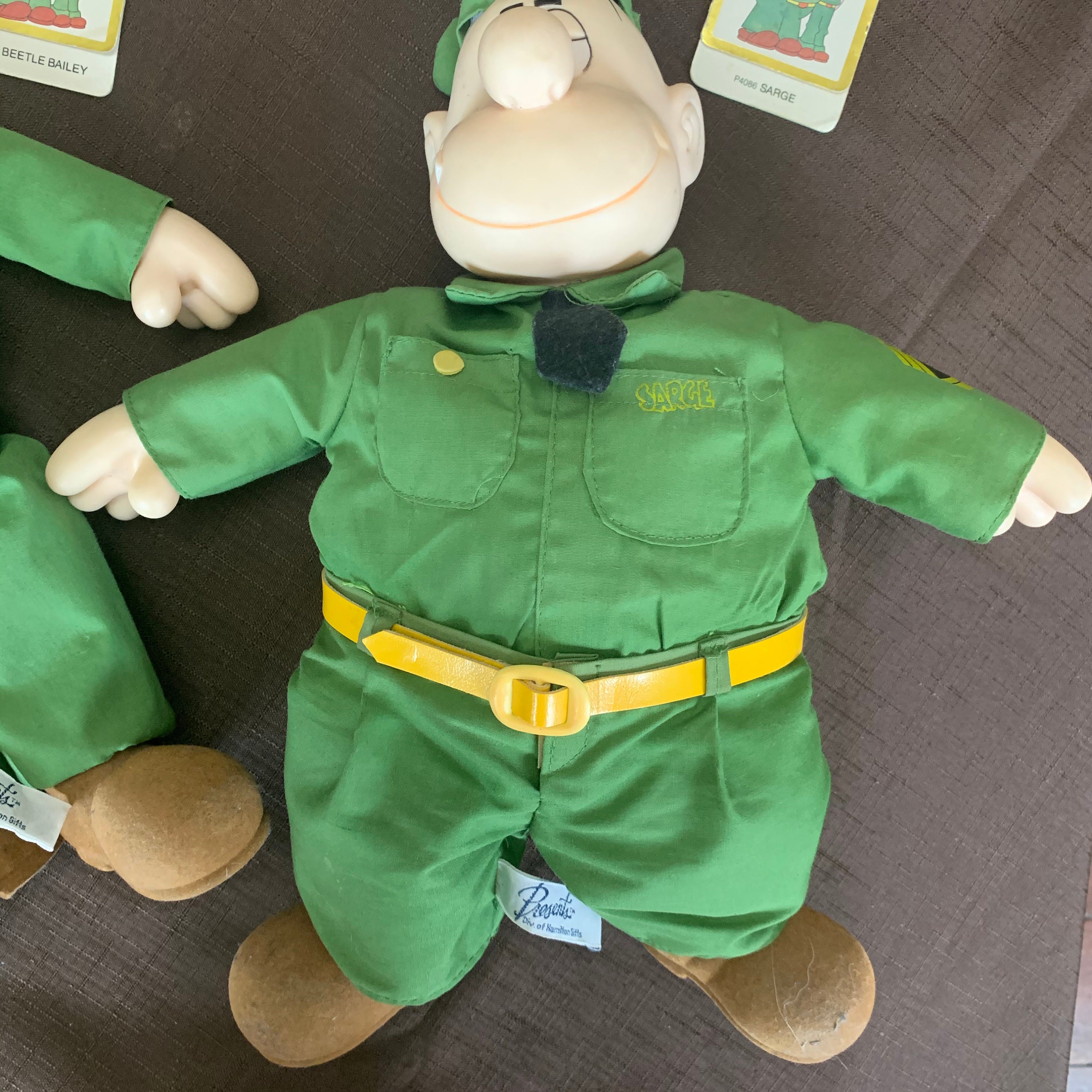 Vintage 1980s Beetle Bailey and Sarge Plush and Vinyl Dolls 2 Piece Set ...