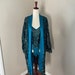 Vintage Victoria’s Secret Teal Silk Chiffon Sequin Kimono Robe Short ...