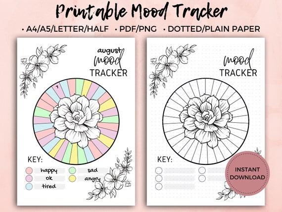 Flower Mood Tracker Printable