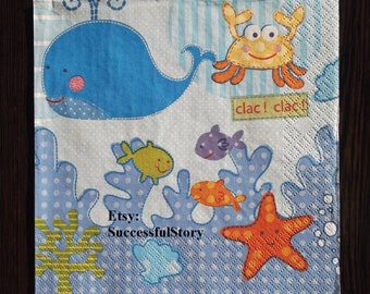 Baby Shower Whale Napkins - Etsy