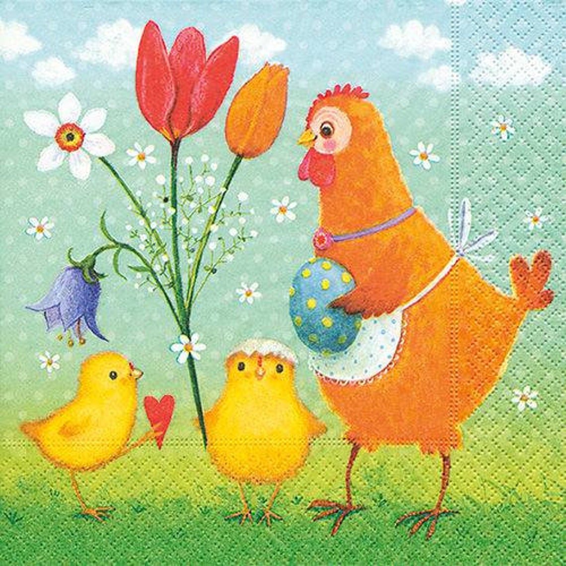 5 Chicken Paper Napkins for Decoupage Chicken Motif Decorative - Etsy