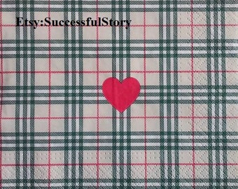 Plaid Pattern Heart - Etsy