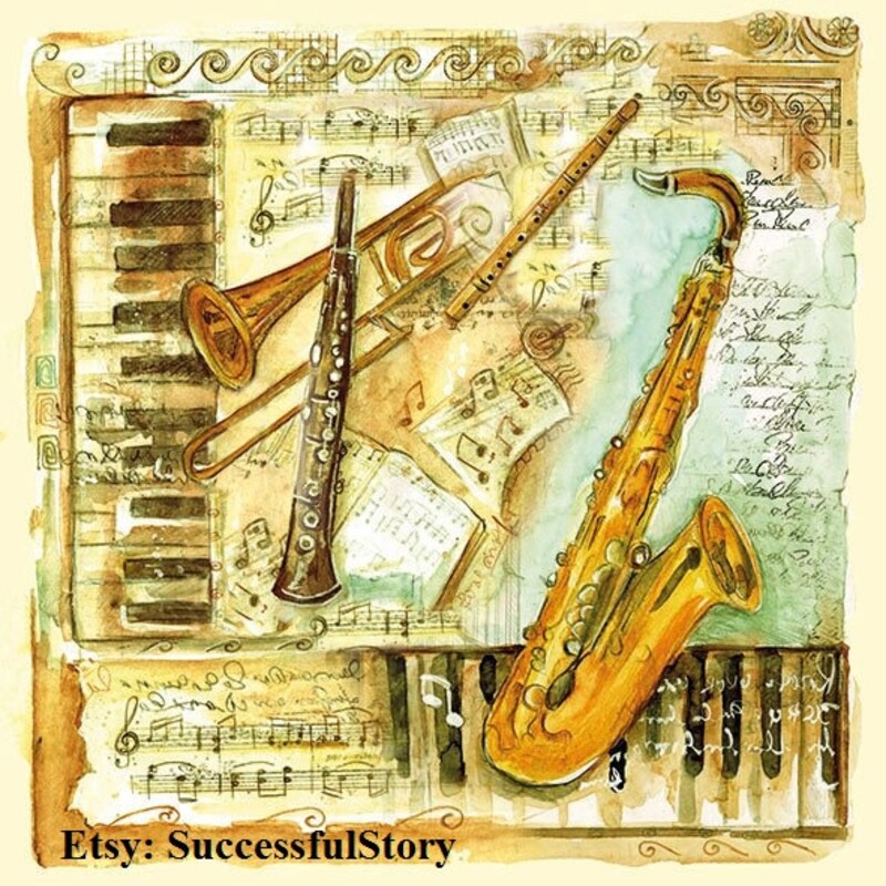 Music Decoupage - Etsy