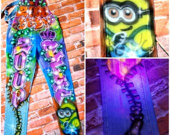 90s Airbrushed Overalls - Etsy