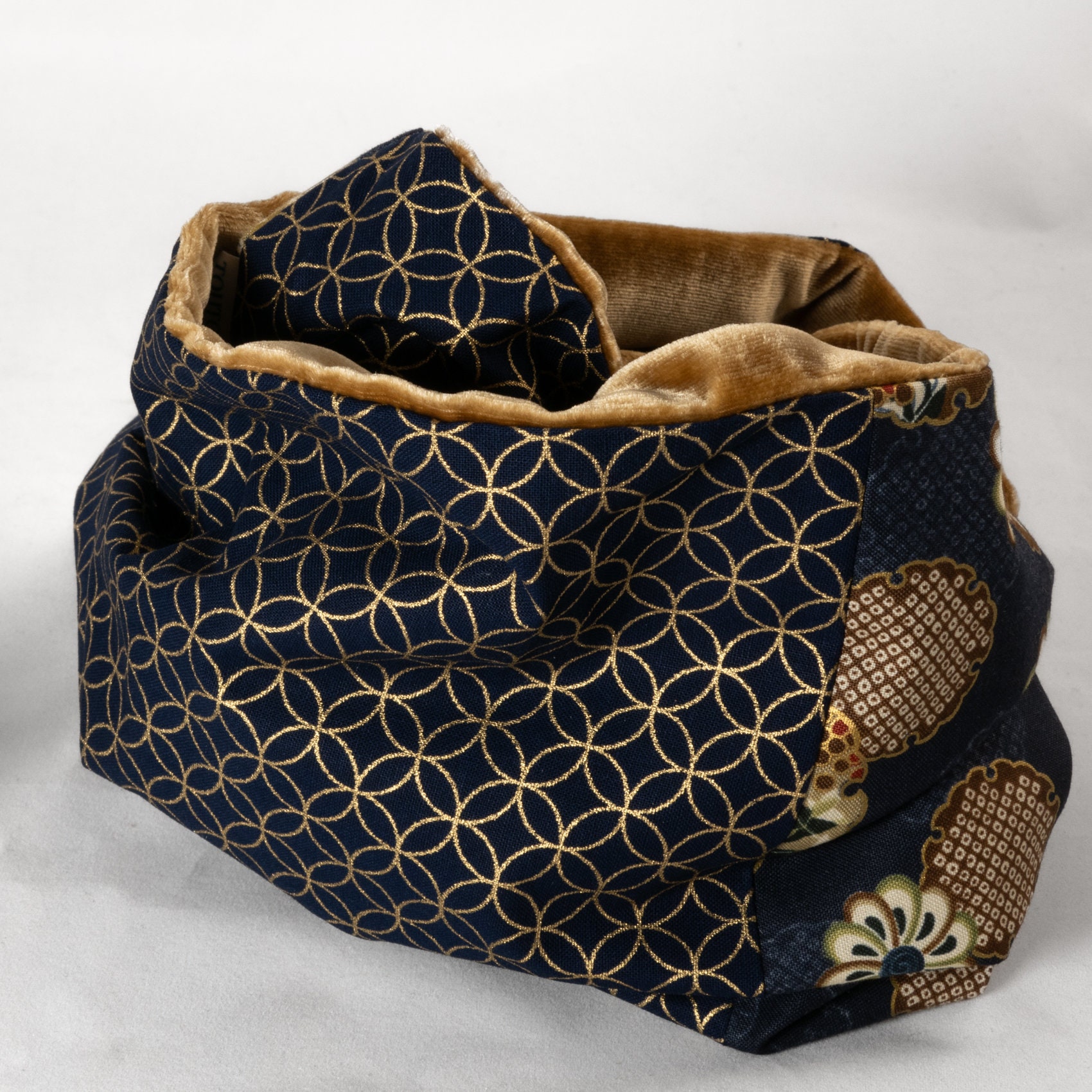 Women's Snood Fuji Yukimon Navy Silk Velvet - Etsy