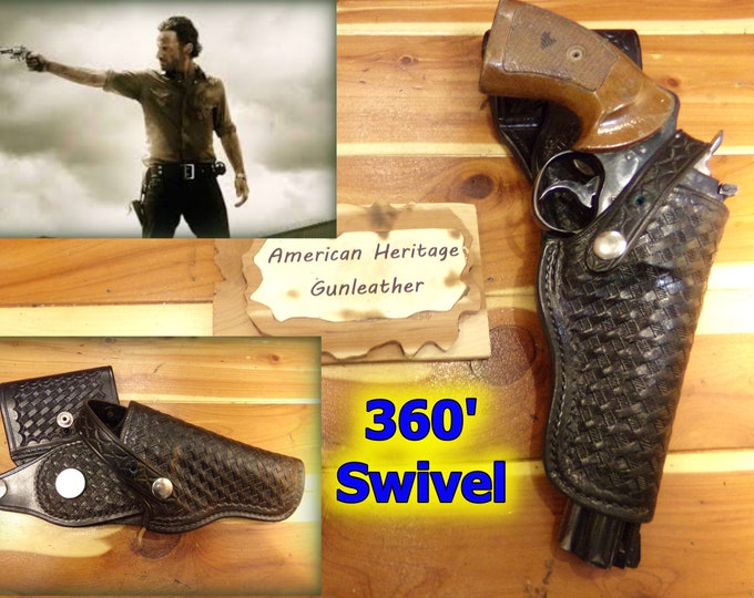 TSDH SHOEMAKER Walking Dead Rick Grimes Style Black Basketweave Leather ...