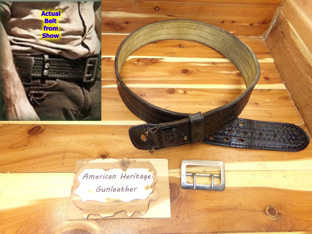 SAF Leather SIZE 36 Walking Dead Rick Grimes Style Black Basketweave ...