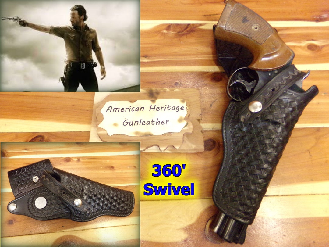 TSDH SHOEMAKER Walking Dead Rick Grimes Style Black Basketweave Leather ...