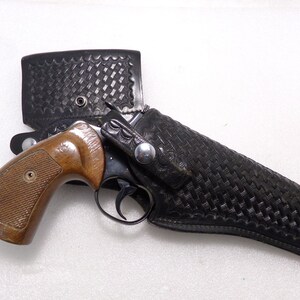 SS 41-6 Walking Dead Rick Grimes Style Black Basketweave Leather Swivel ...