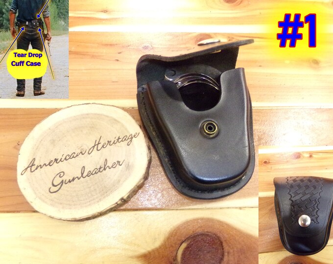 Des Rick Grimes WALKING DEAD Style Black Basketweave Leather Handcuff ...