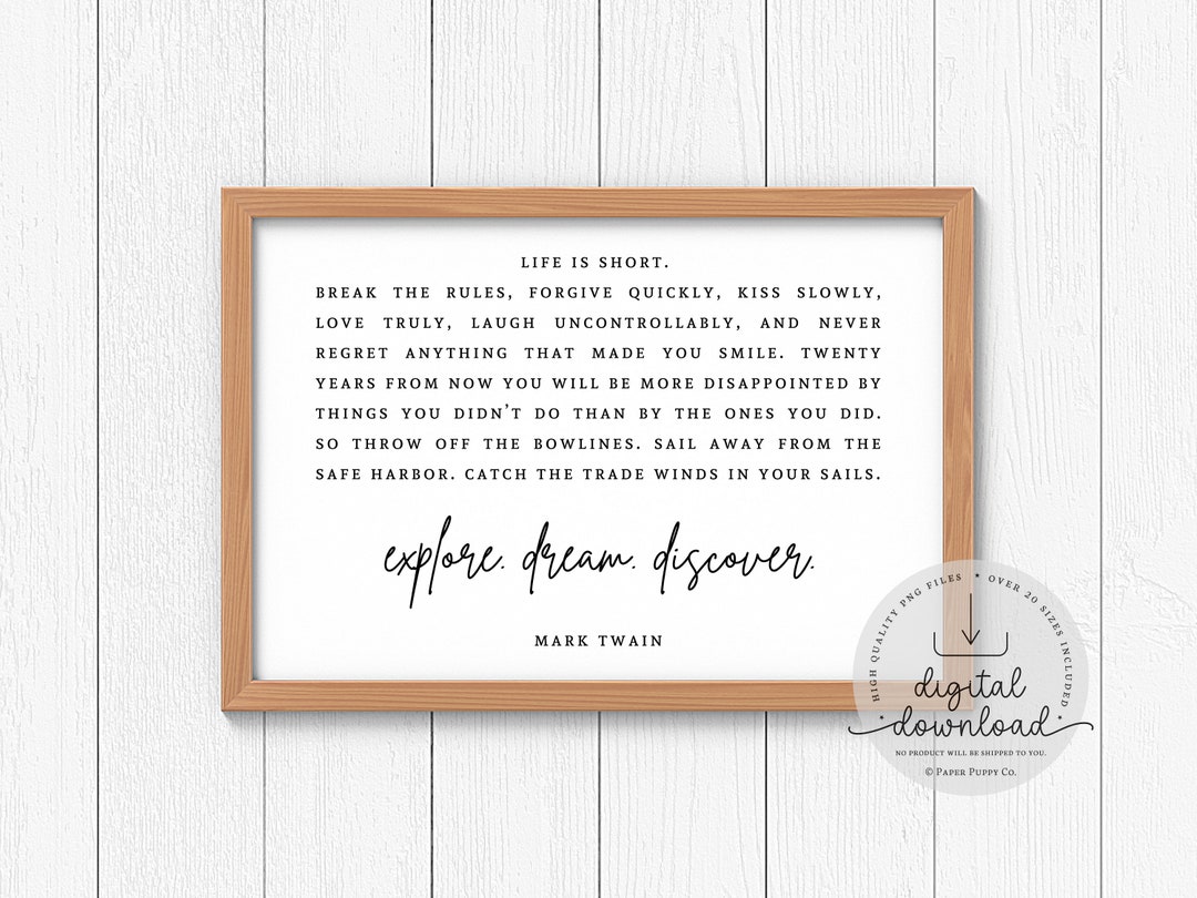 Mark Twain Inspirational Quote Print | Digital Download | Living Room ...