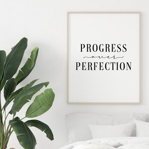 Progress Over Perfection Print | Inspirational Quote | Printable Wall ...