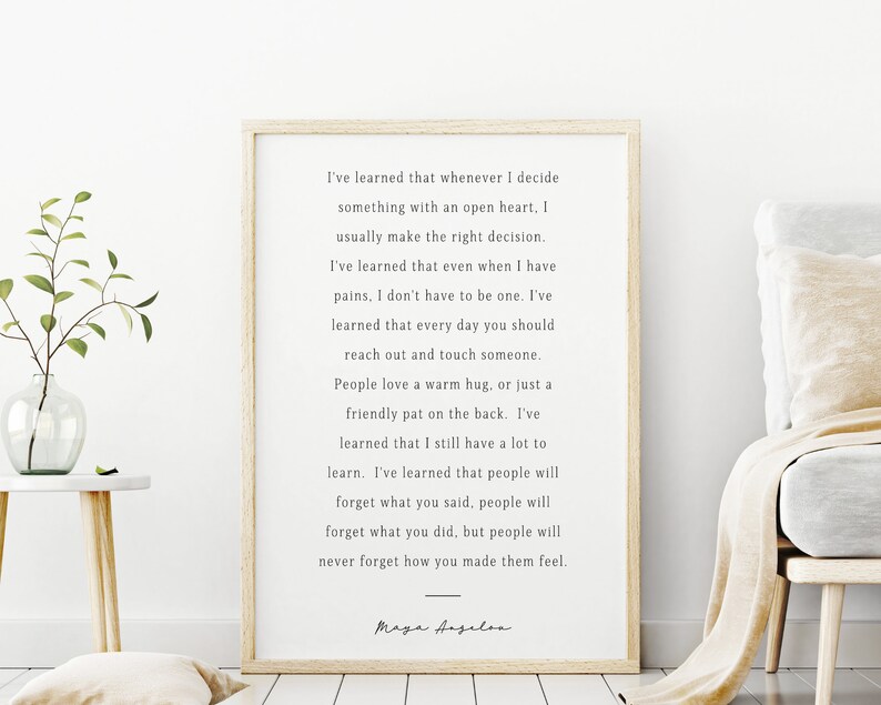 Maya Angelou Quote Print | Printable Wall Art | Typography Art ...