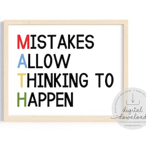MATH Classroom Poster Digital Download Math Classroom Decor Printable ...