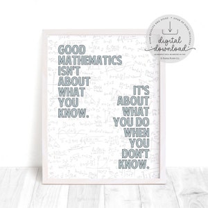 Good Mathematics Isn't About What You Know. It's About What You Do When ...