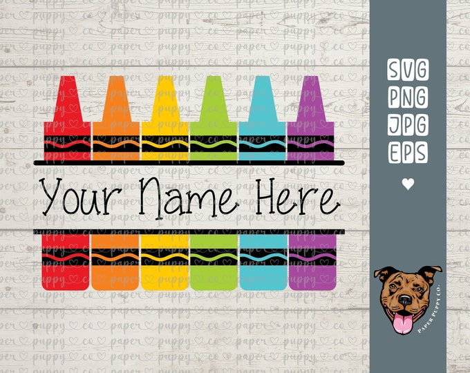 Custom Crayons Teacher Name Svg Png Eps Jpg Svg - Etsy