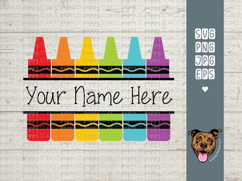 Custom Crayons Teacher Name Svg Png Eps Jpg Svg - Etsy