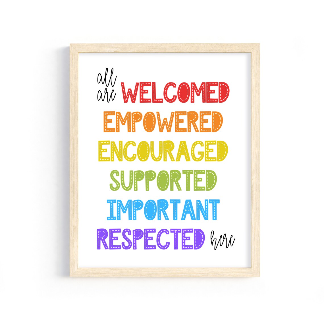 All Are Welcome Here Print Equality Inclusion Print - Etsy