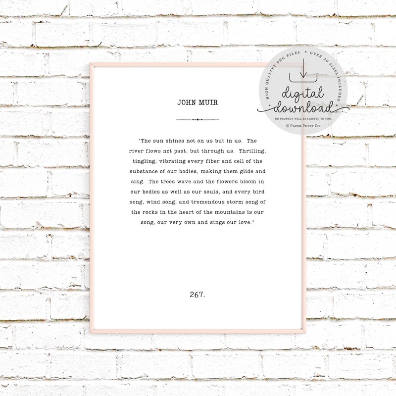 John Muir Quote Print - Etsy