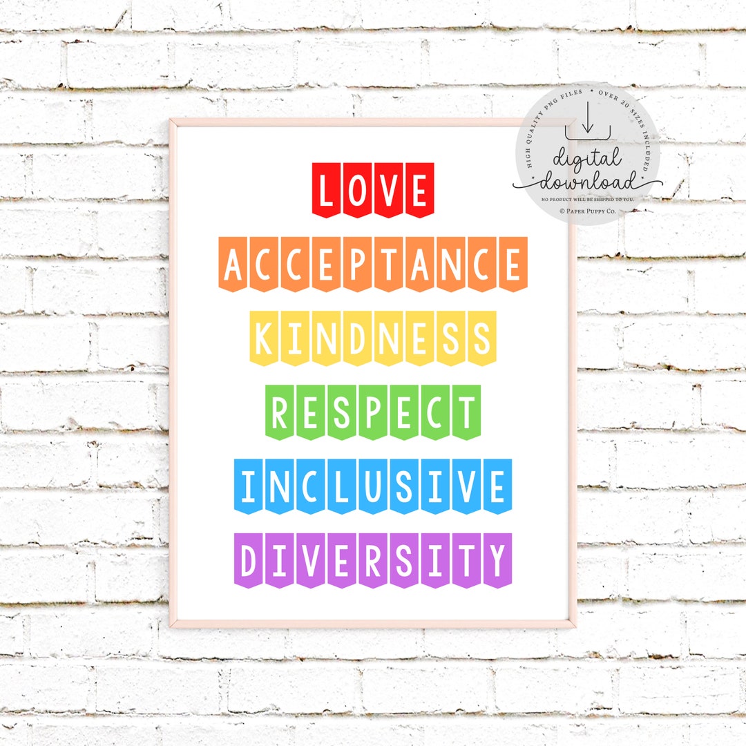 Classroom Equality Print | Rainbow Kindness | All Are Welcome Here ...