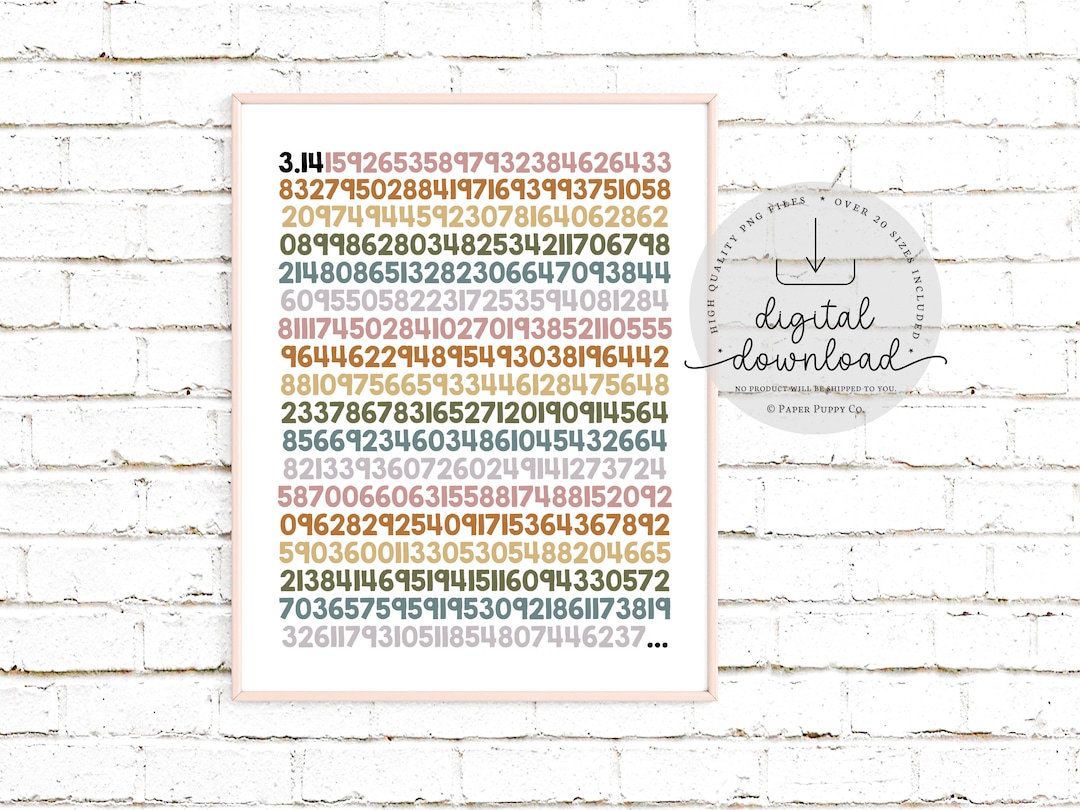 Pi Digits Math Classroom Print, Printable Fun Math Poster, Fun Math ...