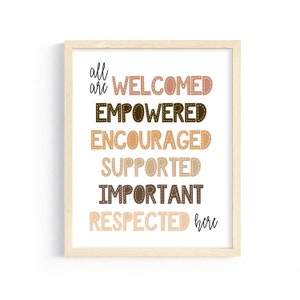 All Are Welcome Here Print | Equality Inclusion Print | Diversity Wall ...