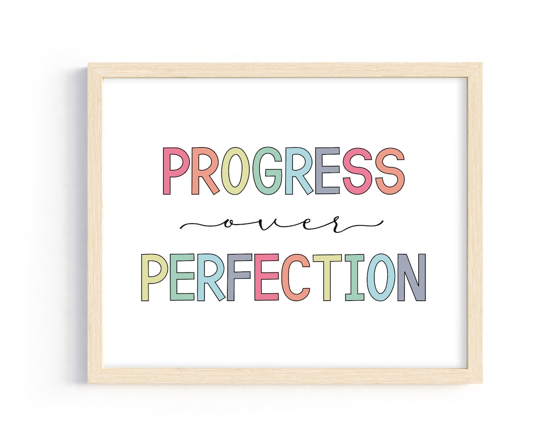 Progress Over Perfection | Classroom Decor, Motivational Wall Art ...