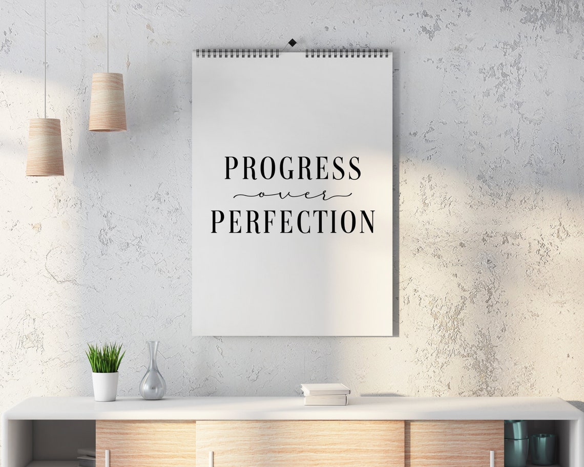 Progress Over Perfection Print | Inspirational Quote | Printable Wall ...