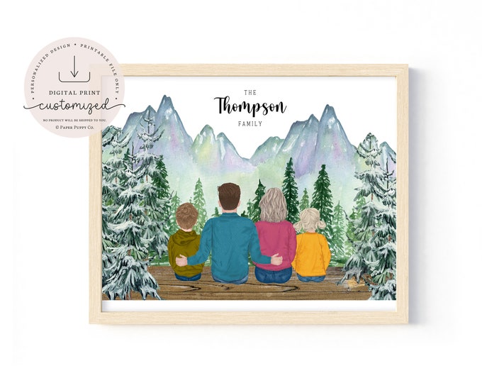 Custom Family Print Personalized Family Portrait Gift - Etsy