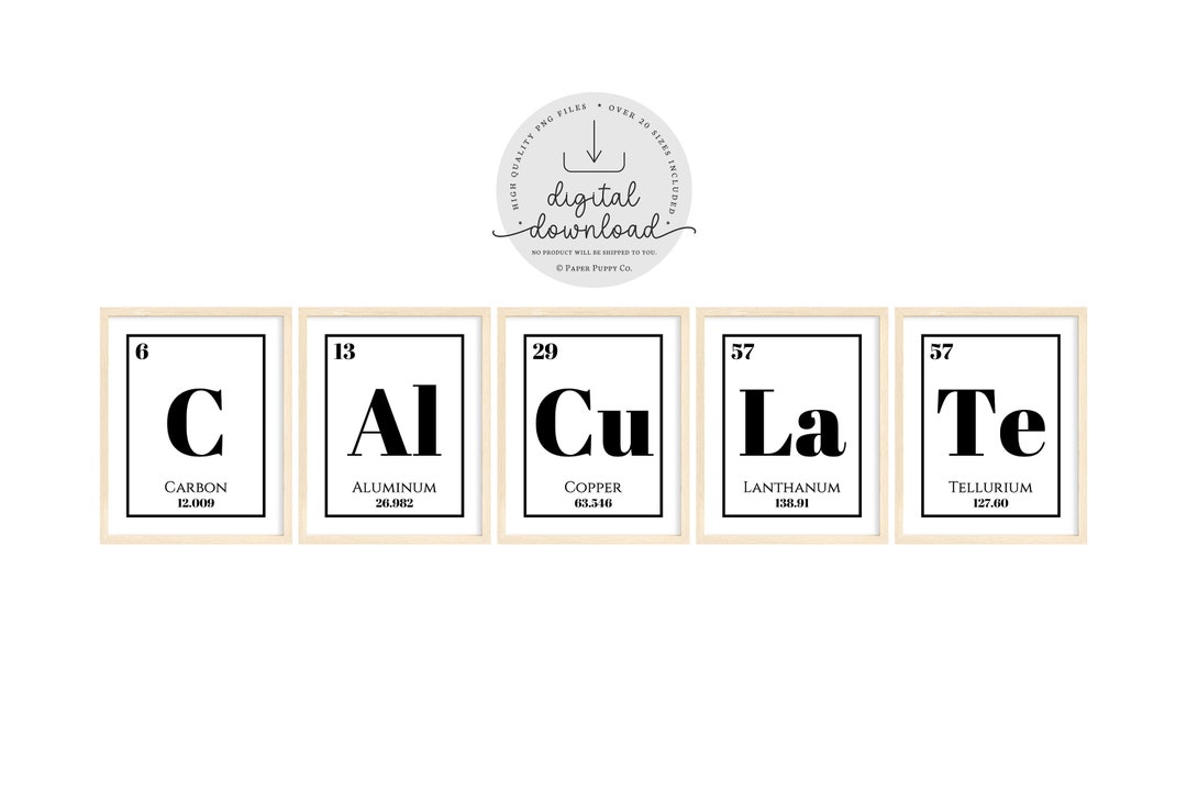 Calculate Periodic Table Classroom Posters, Science Decor, Puns, Table ...