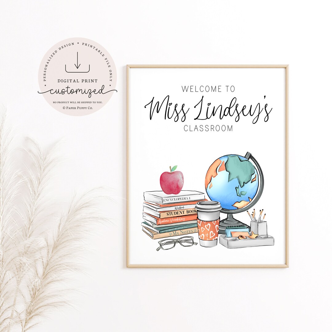 Custom Teacher Classroom Sign Custom Printable Personalized Classroom ...