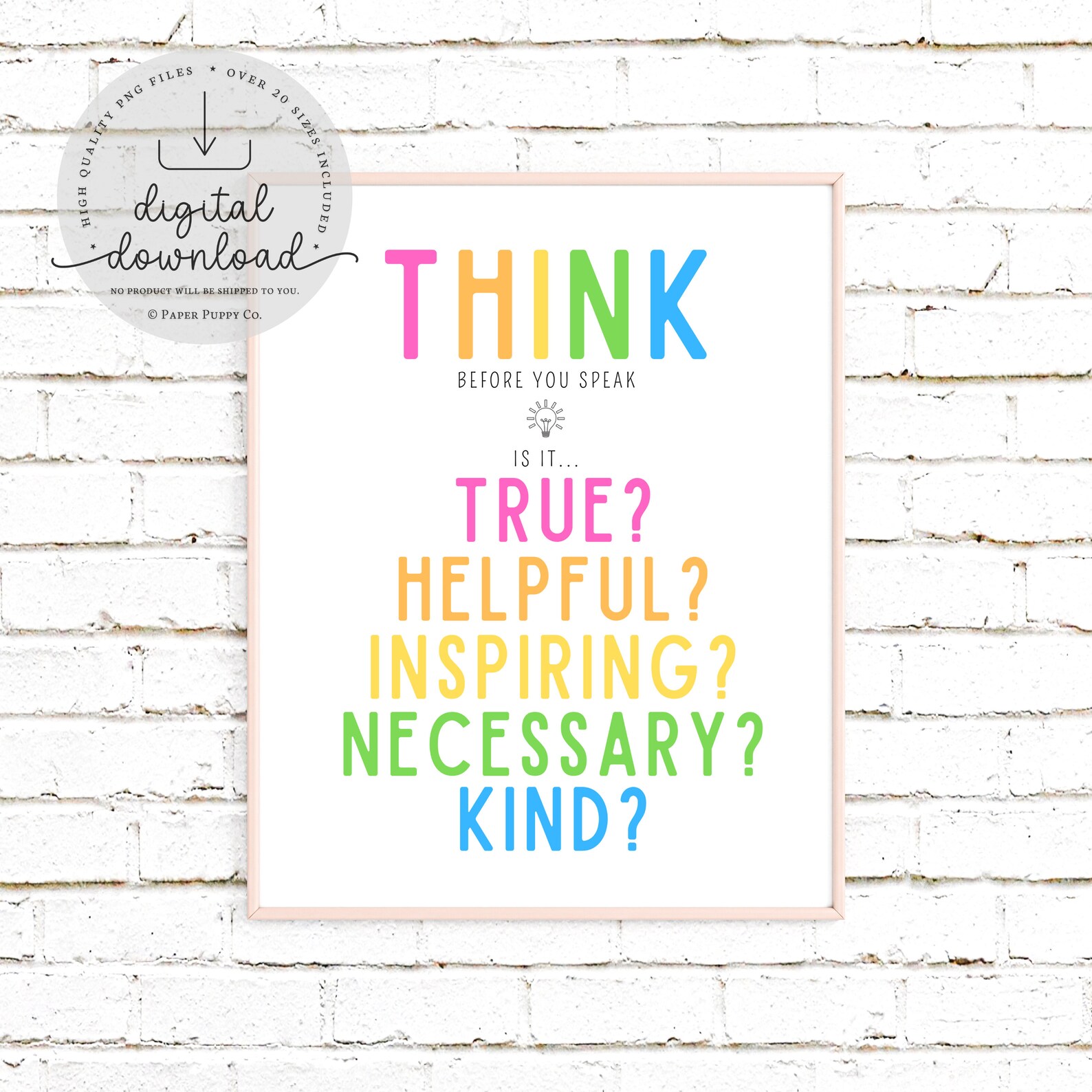 Think Before You Speak Classroom Poster, School Print, Classroom Decor ...