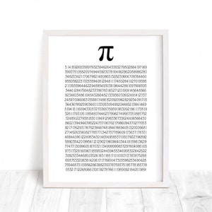 First 1000 Digits of Pi Printable Fun Math Poster, Fun Math Classroom ...