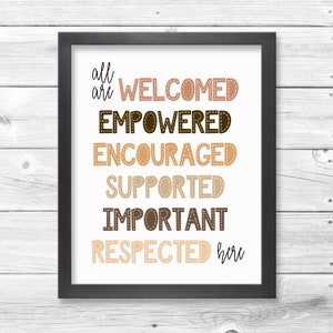 All Are Welcome Here Print | Equality Inclusion Print | Diversity Wall ...
