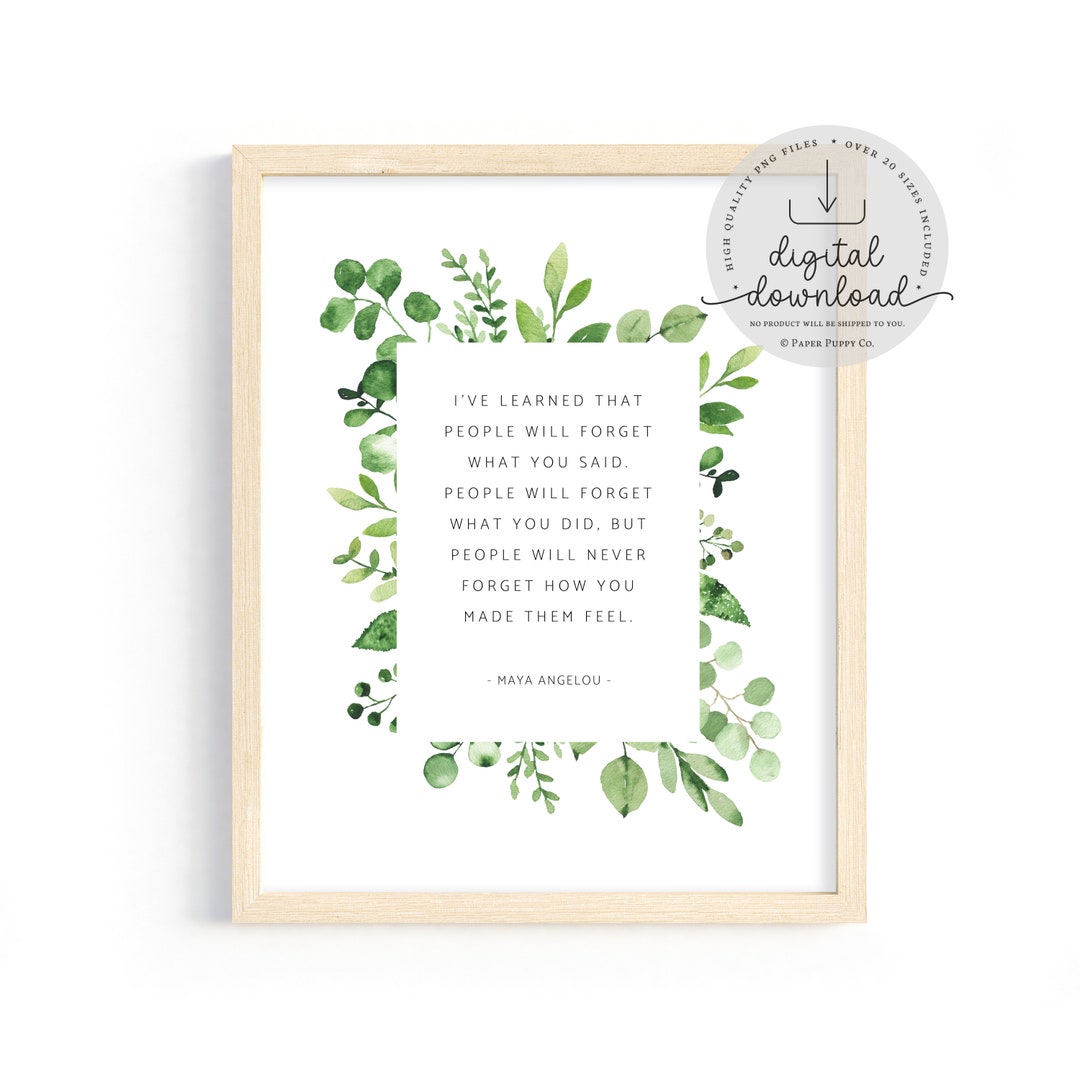 Maya Angelou Quote Print | Printable Wall Art | Typography Art ...