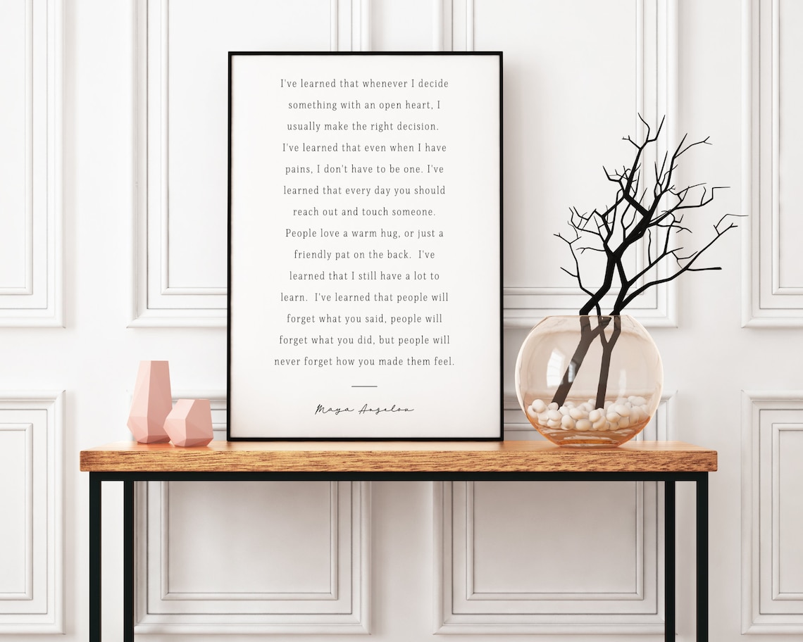 Maya Angelou Quote Print | Printable Wall Art | Typography Art ...